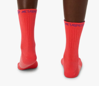ASICS METASPEED SOCKS CREW - FLASH RED/EDO PURPLE